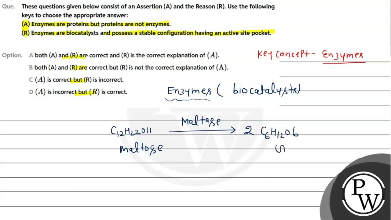 These questions given below consist of an Assertion (A) and the Reason (R). Use the following ke ...