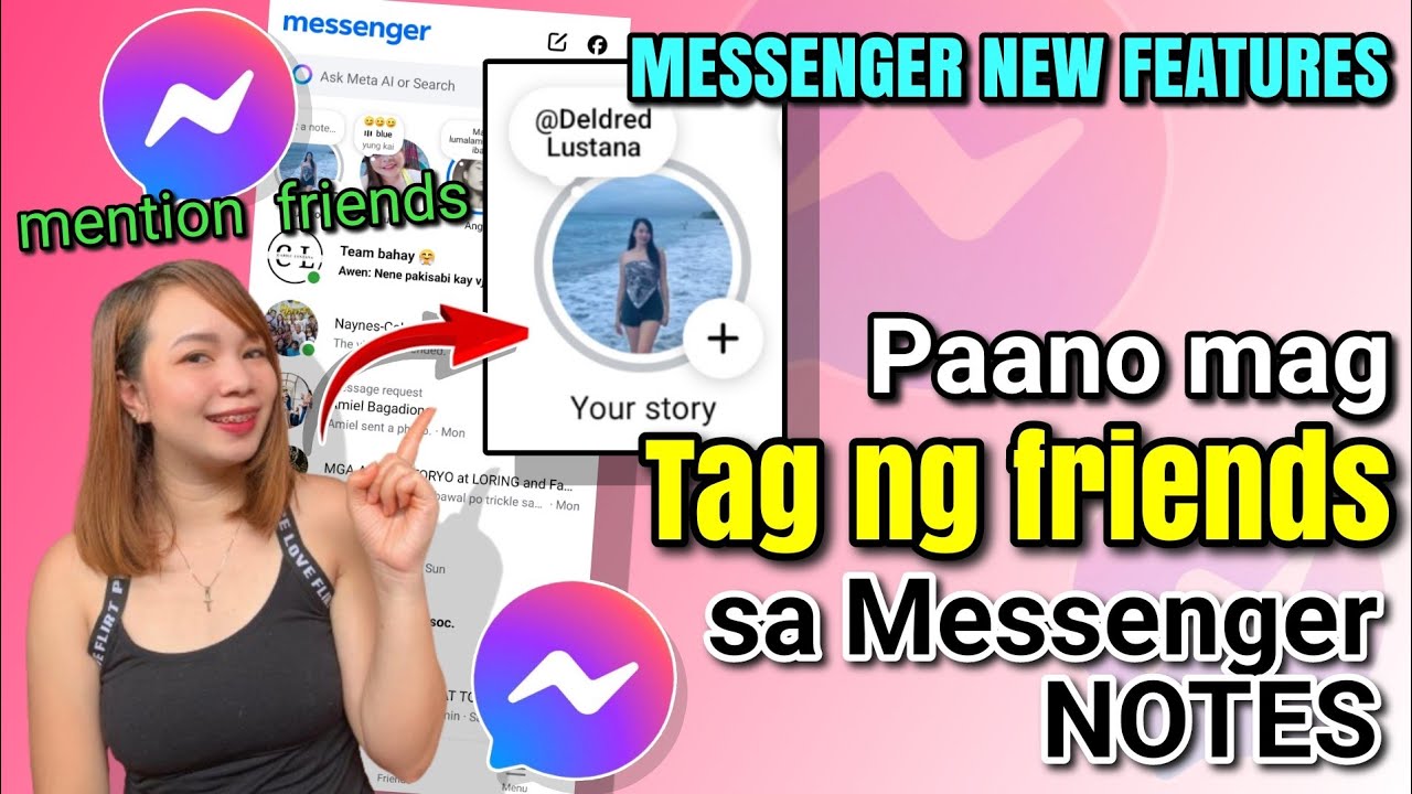 PAANO MAGMENTION NG FRIENDS SA MESSENGER NOTES | Riencyll Cabile - YouTube