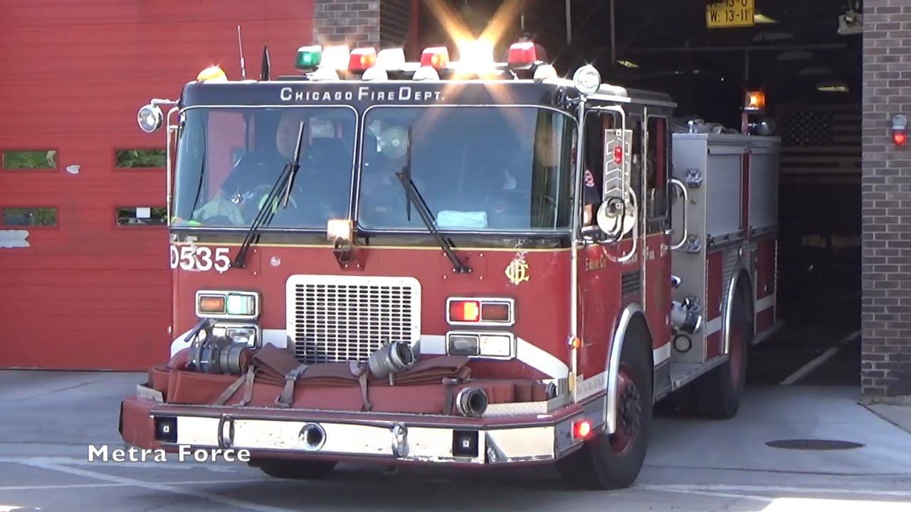 Chicago Fire Dept Engine 107 (Spare D535) Responding - YouTube