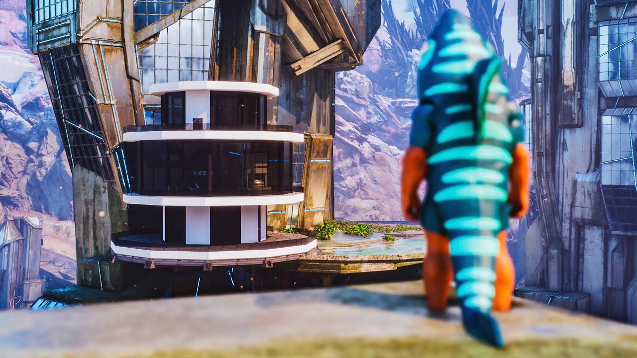 🔴 Let's Build a Modern Rooftop Cliff Platform Base in ARK: Survival ...