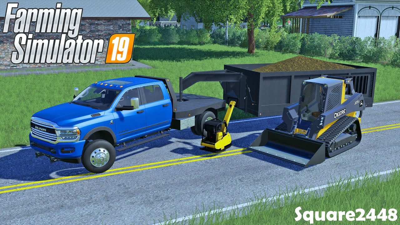 Building Patio Paver Walkway | John Deere Skidsteer | Dump Trailer ...