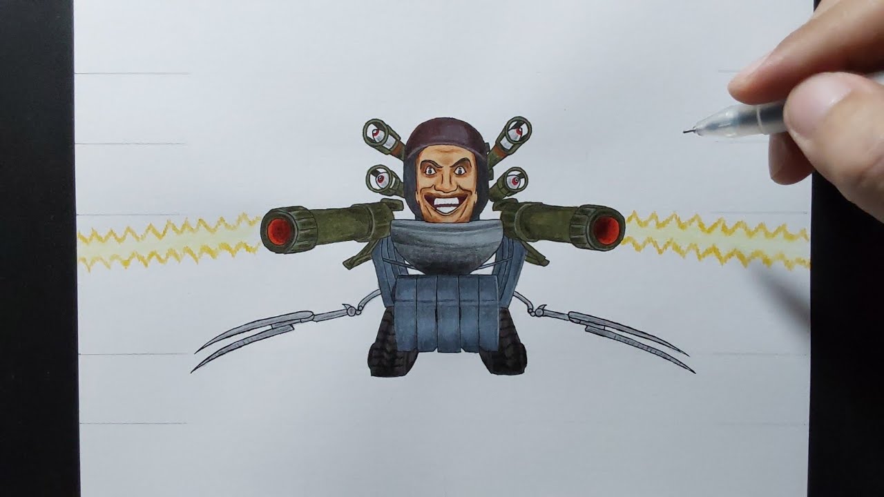 How to draw New Upgraded Rocket Launcher Skibidi Toilet 59 - YouTube