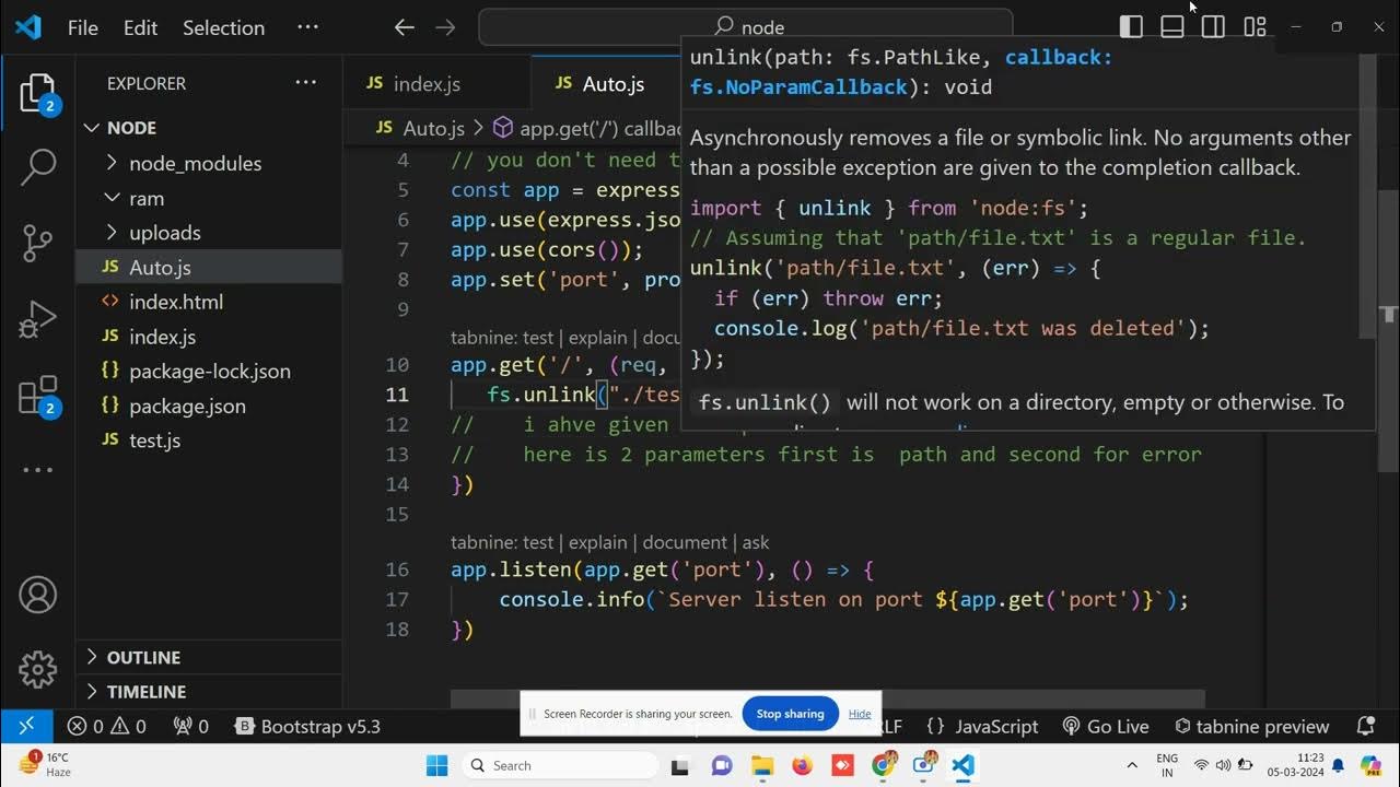 Any Delete File using Node js || #multer #nodejs #backend #backendjs #jsbackend # ...