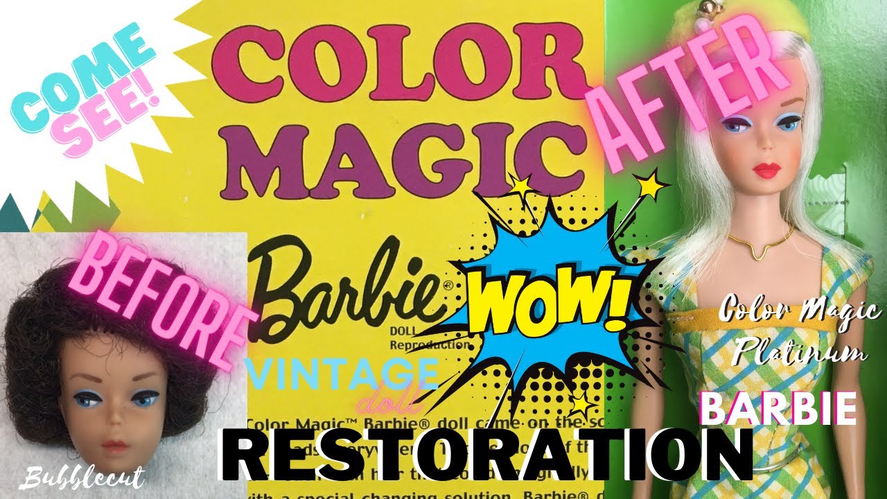 Vintage Color Magic American Girl Platinum Barbie Doll Before & After ...