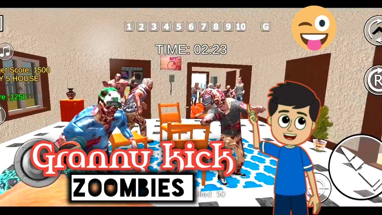 Granny Kick Neighbor Zoombies Gameplay (Granny Kick is a fun shooting ...