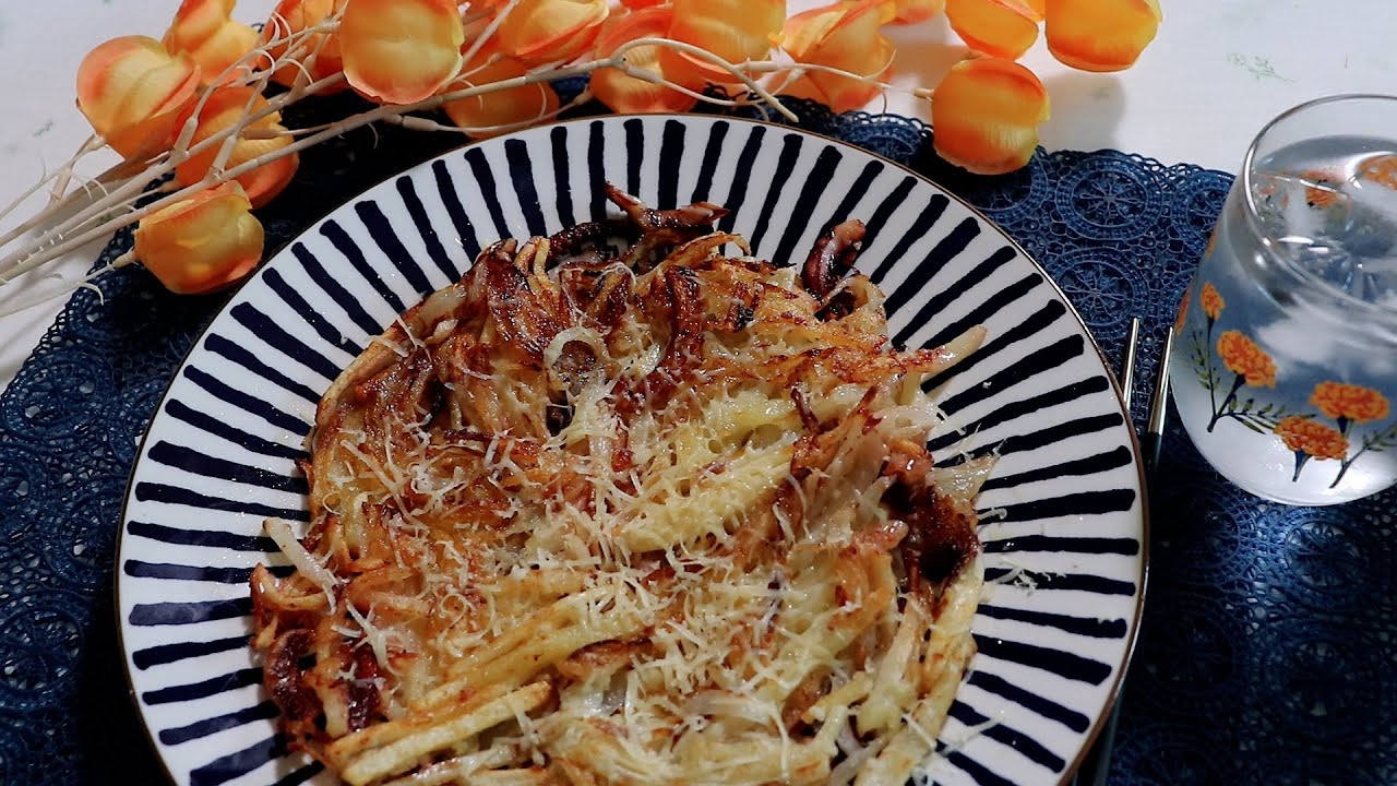 Potato & squid pancake :: Recipe :: Late-night snack - YouTube