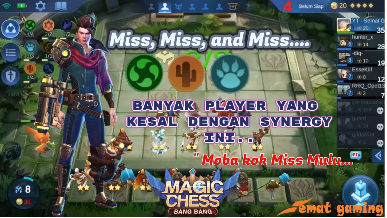 MISS, MISS, AND MISS | SYNERGY BIKIN PLAYER MAGIC CHESS KESAL | MAGIC ...