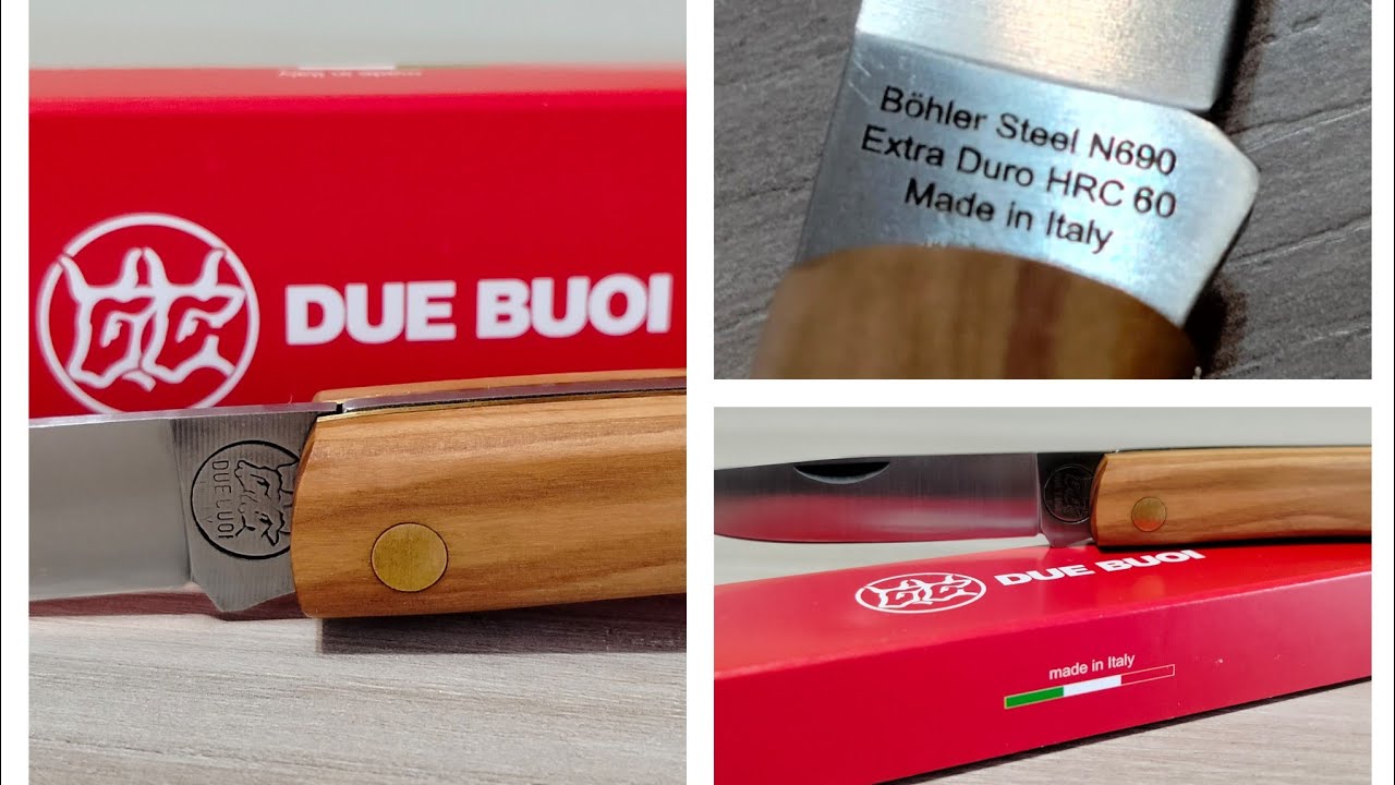 DUE BUOI 231 in acciaio N690 e legno d'ulivo - YouTube