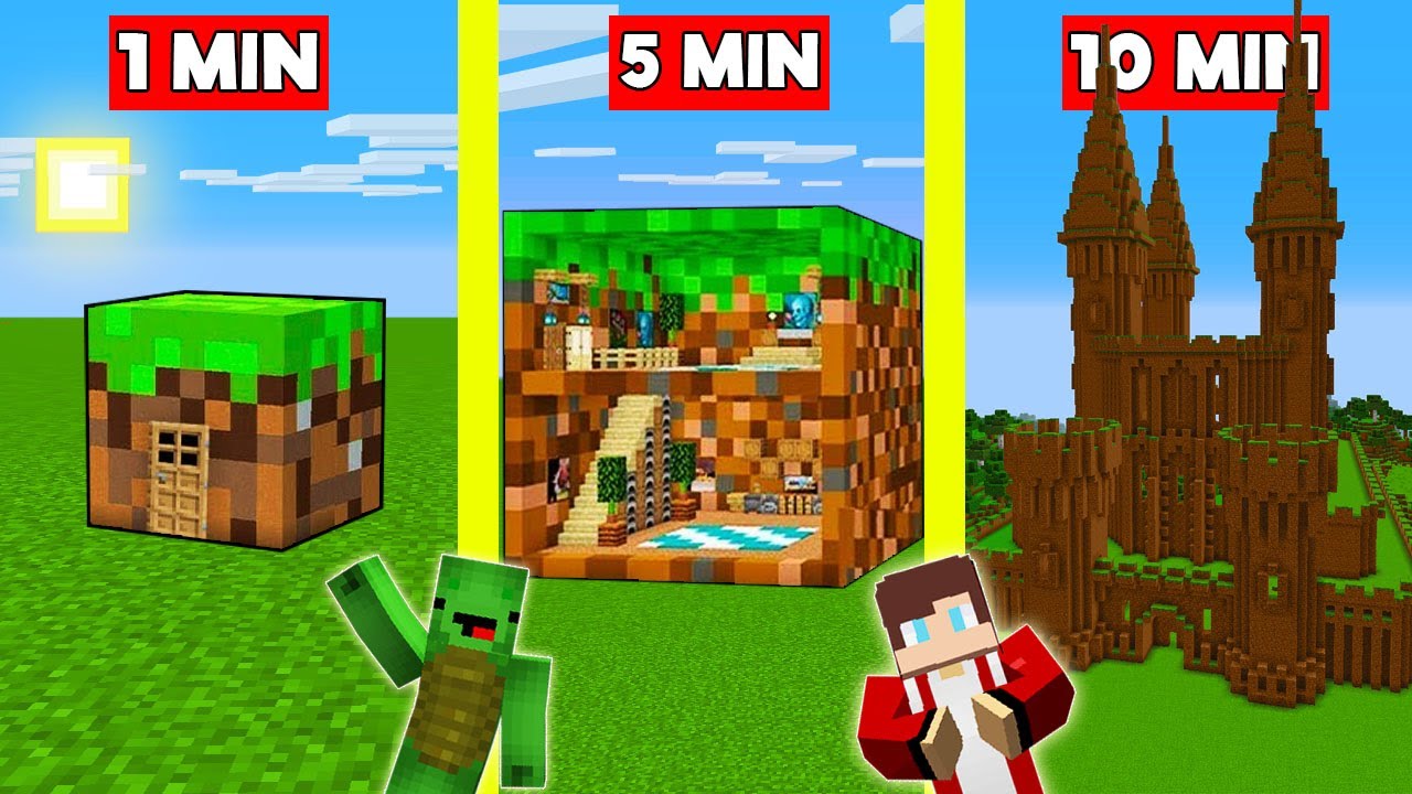 DIRT HOUSE Build Battle In Minecraft - NOOB VS PRO CHALLENGE - Maizen ...