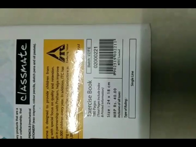 Itc Classmate Notebook