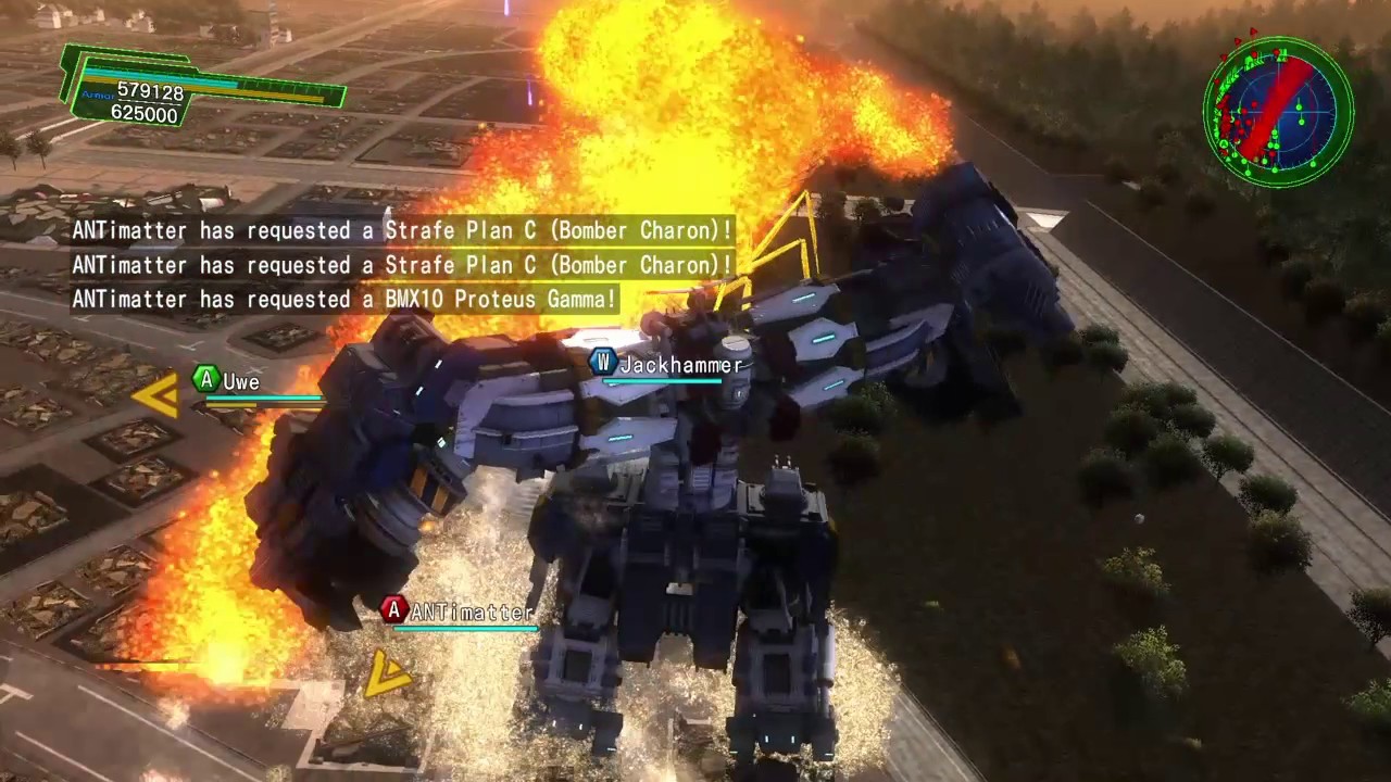 EDF Earth Defense Force 4.1 Online Mission 97 Surrounded! Air Raider ...