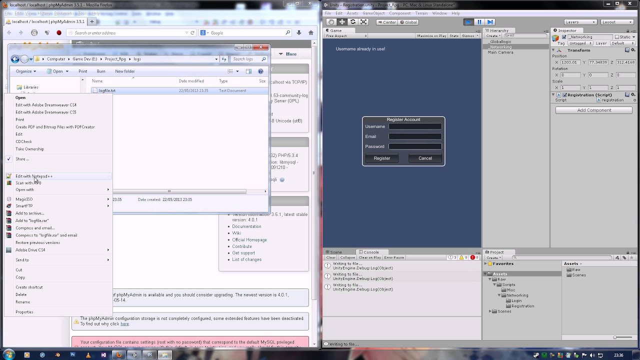 Unity - Registration System Test - YouTube