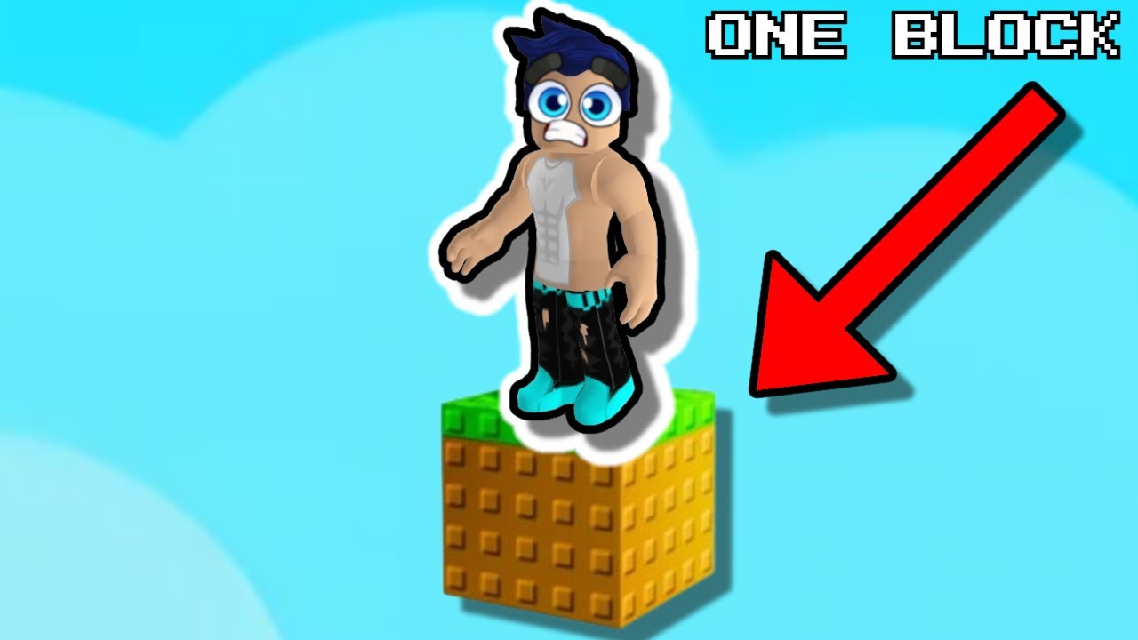 surviving on ONE BLOCK in Roblox... - YouTube