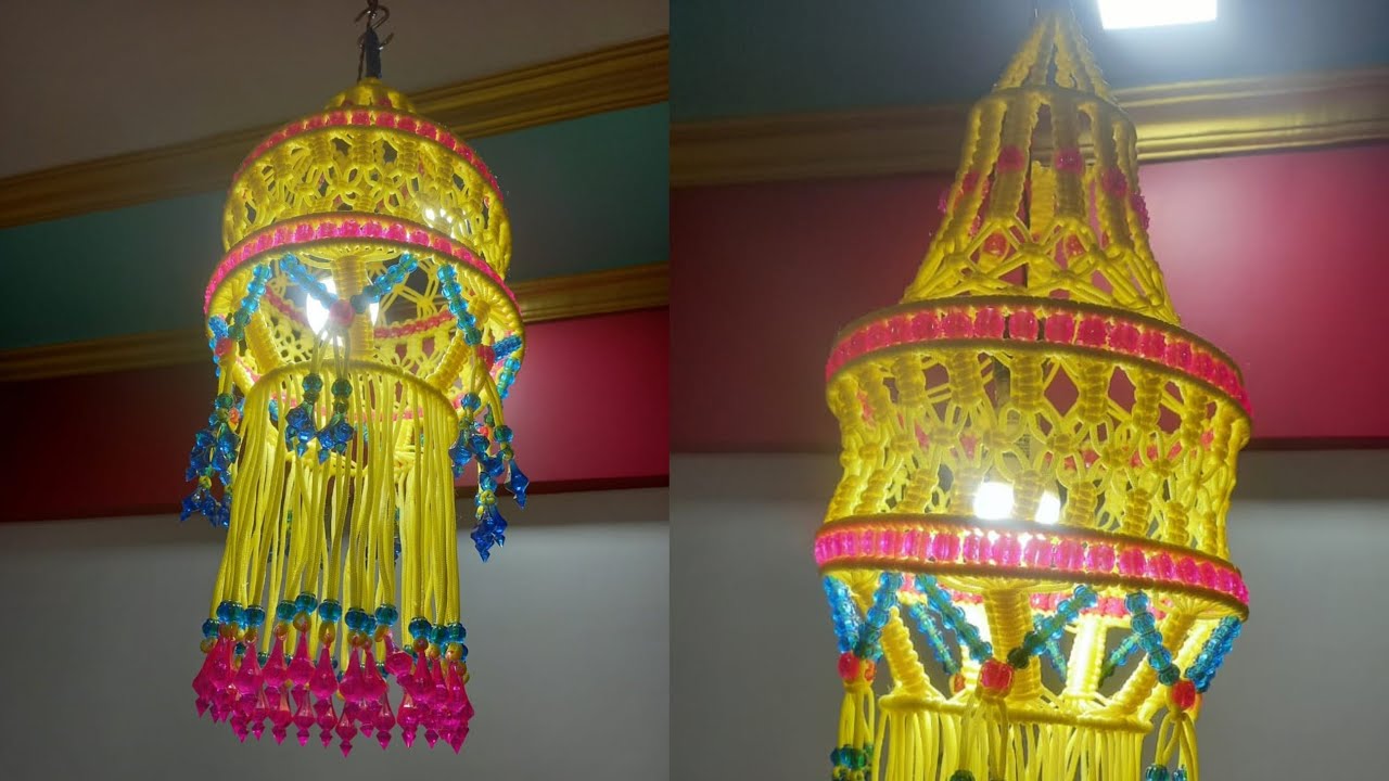 Macrame Jhumbar | DIY Macrame Jhumar Tutorial | Macrame Kandil - YouTube