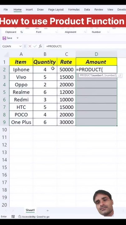 How To Use Product Function Exceltech Excelshortcuts Dj Excelgyan Exceltips Dj
