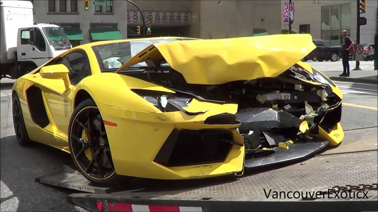 WRECKED! Lamborghini Aventador Crashes on the Streets of Vancouver ...