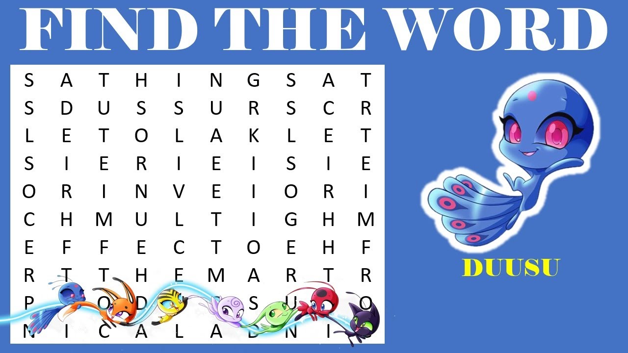 Miraculous | Word Game | Word Search | Puzzle | Find the Hidden Words ...