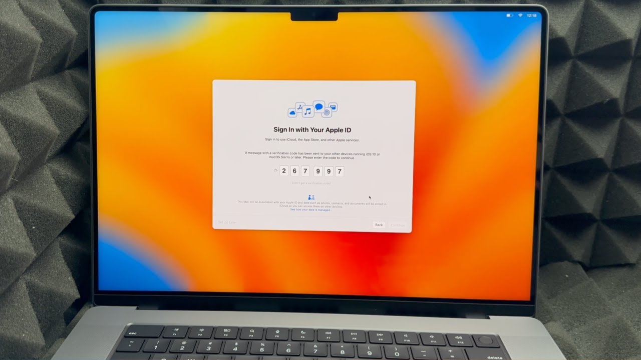 A message with a verification code has been sent to your other devices ...