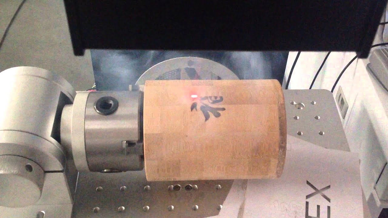 laser marker on the round shape object - YouTube