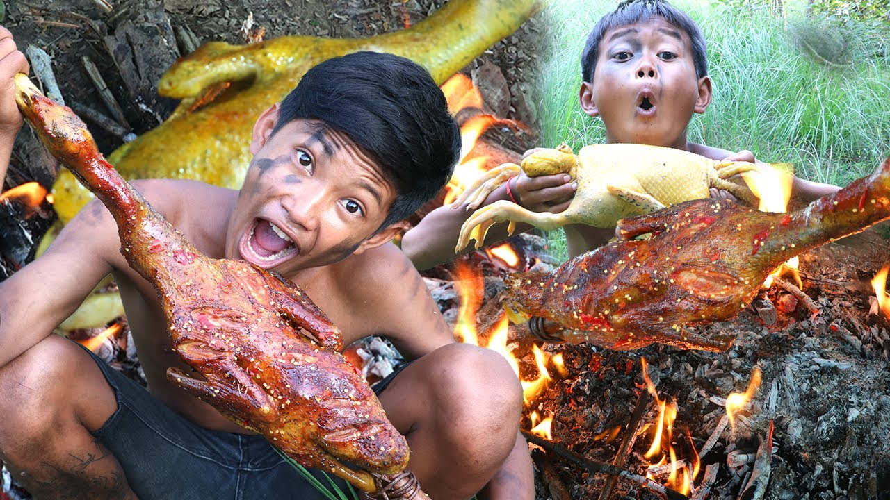 Primitive Boy's Rainforest Feast: Whole Chicken Wilderness Recipe ...