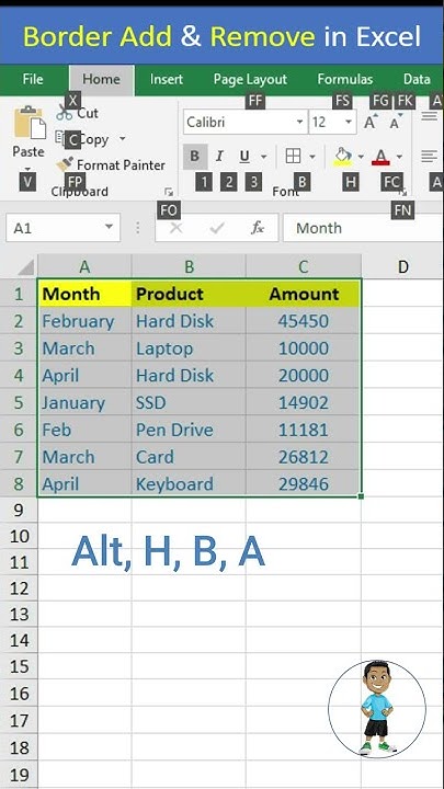 Add and Remove Border Shortcutkey in Excel #excel #exceltips #exceltutorial #msexcel # ...