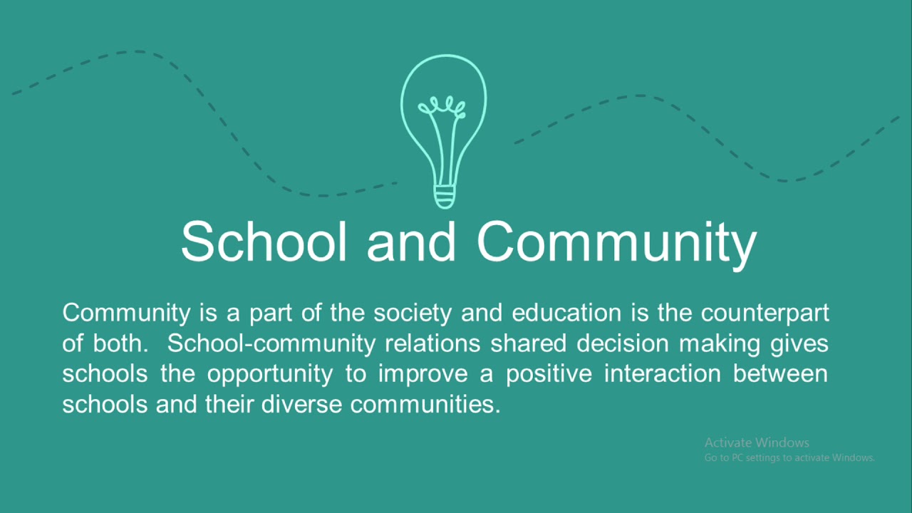 THE SCHOOL AS A COMMUNITY - YouTube