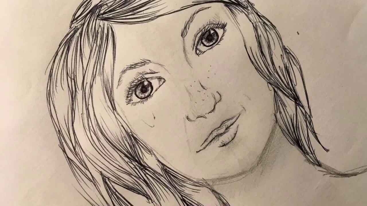 Face Timelapse Drawing Biro - YouTube