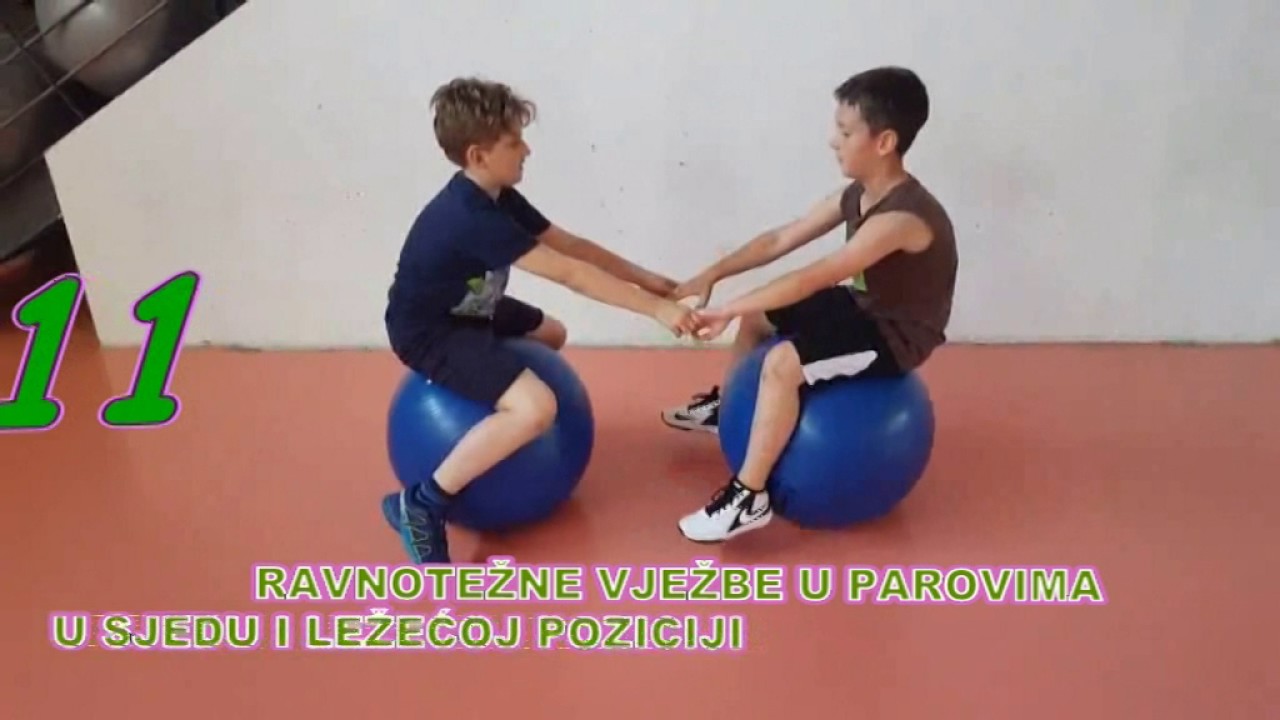 Ravnoteža - vježbe za djecu na pilates lopti (2) - YouTube
