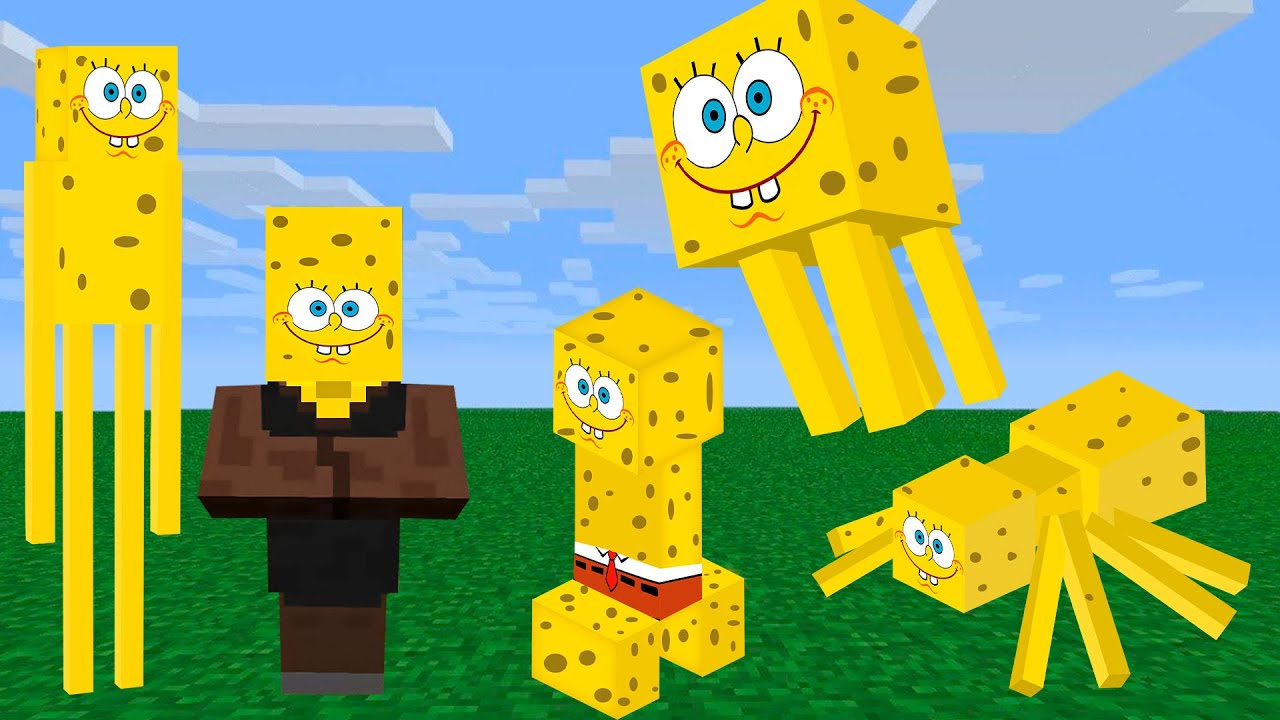 Spongebob Minecraft mobs - YouTube