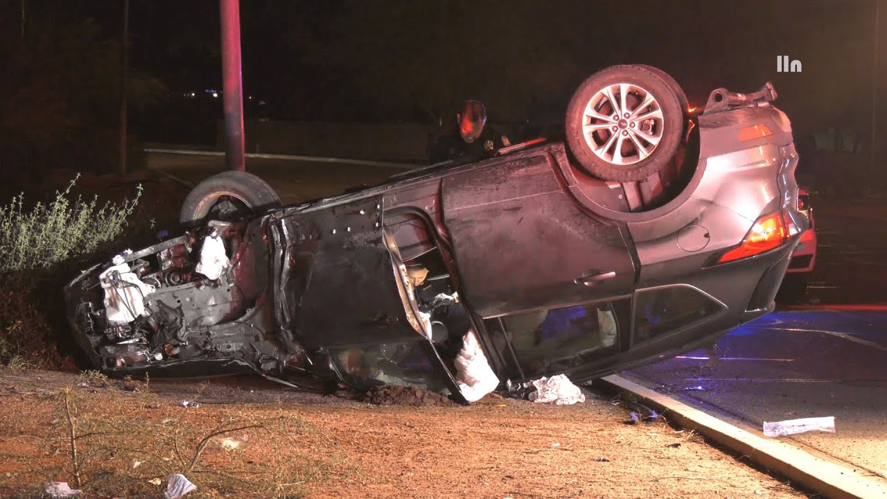 Minivan Flips After Hitting Light Pole - December 29, 2022 - YouTube