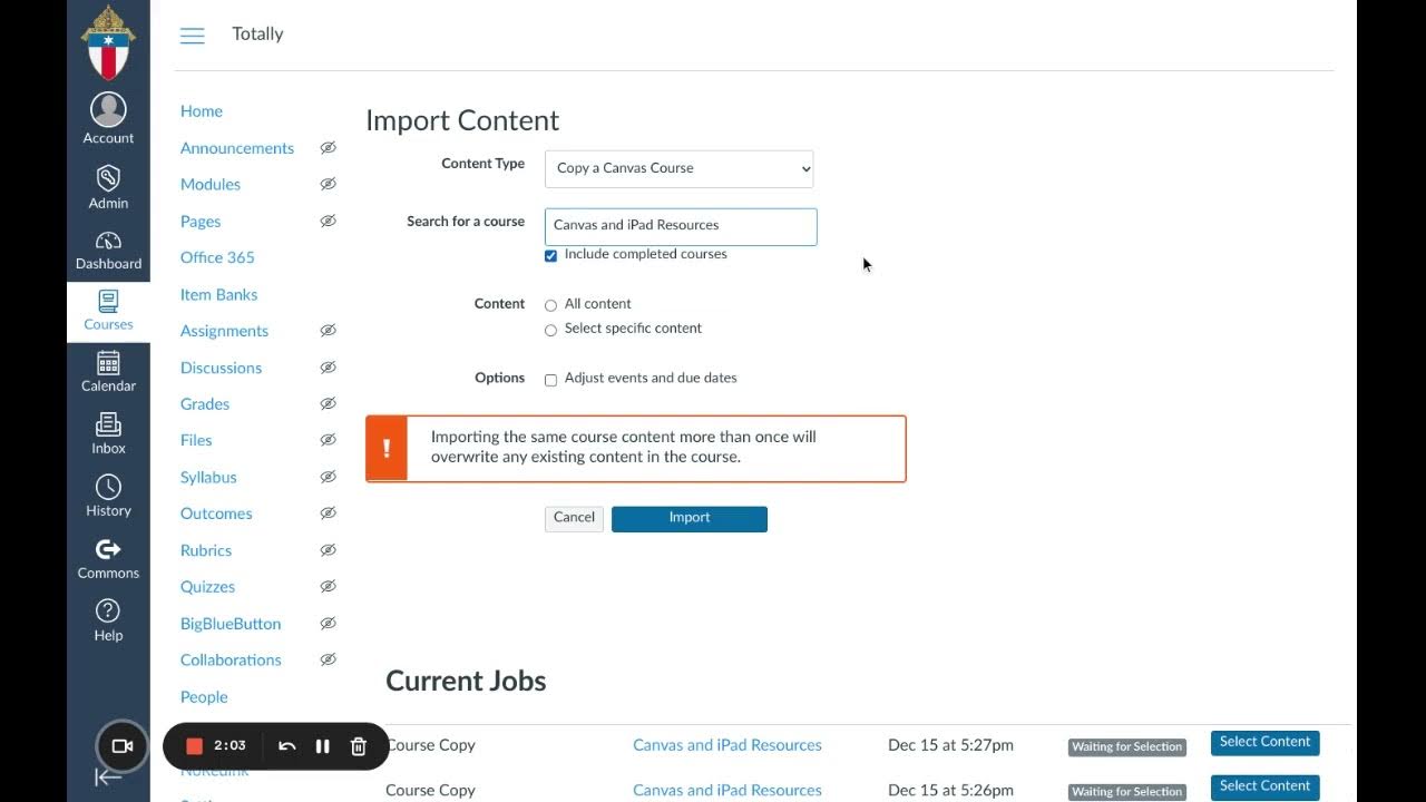 Copying Material From One Canvas Course To Another YouTube copying-material-from-one-canvas-course-to-another-youtube