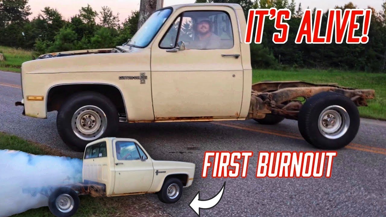 First FIRE-UP and DRIVE in our 454 BIG BLOCK C10! (ALMOST CAUGHT FIRE ...
