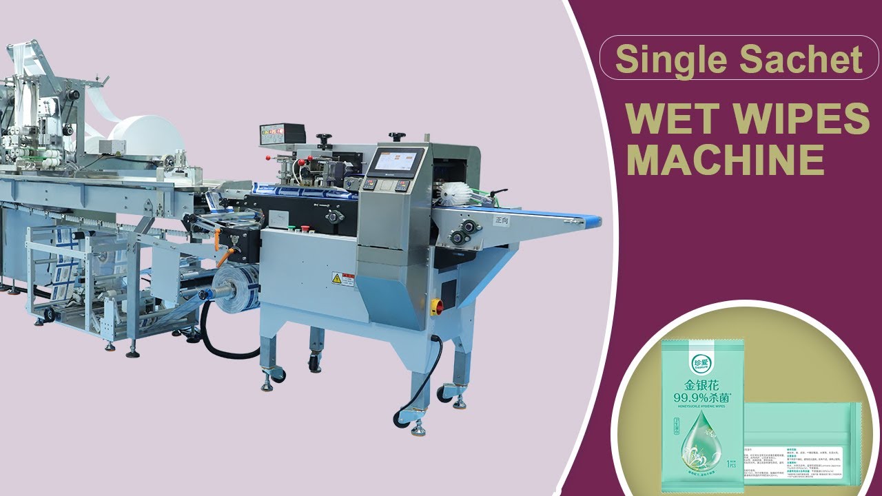 High Speed Single Sachet Wet Wipes Machine - YouTube