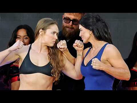 Ronda Rousey vs Gina Carano - FULL Ceremonial Weigh In & Face Off Video