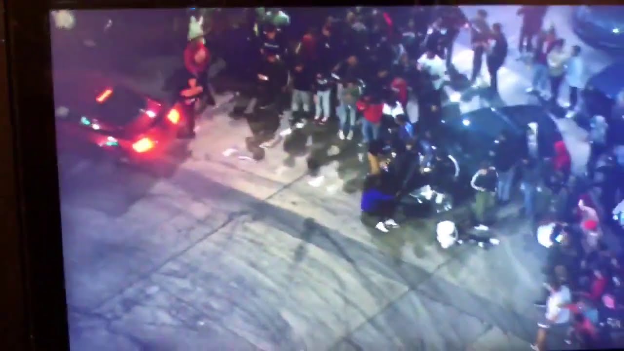 Mustang plows Down Seattle Sideshow Crowd - YouTube