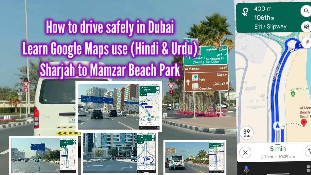 Dubai Driving Vlog: Driving to Mamzar Beach from Sharjah | Google Maps ...