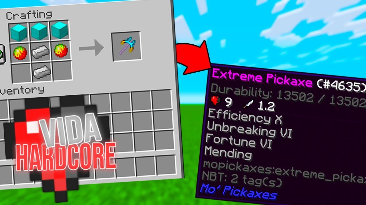 CRAFTING THE $1,000,000 *GOD* PICKAXE!! | Minecraft Vida Hardcore SMP ...