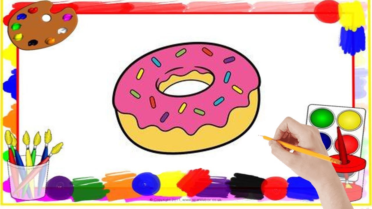 How to Draw a Doughnut Step by Step for Kids | Drawing Lesson for Kids ...