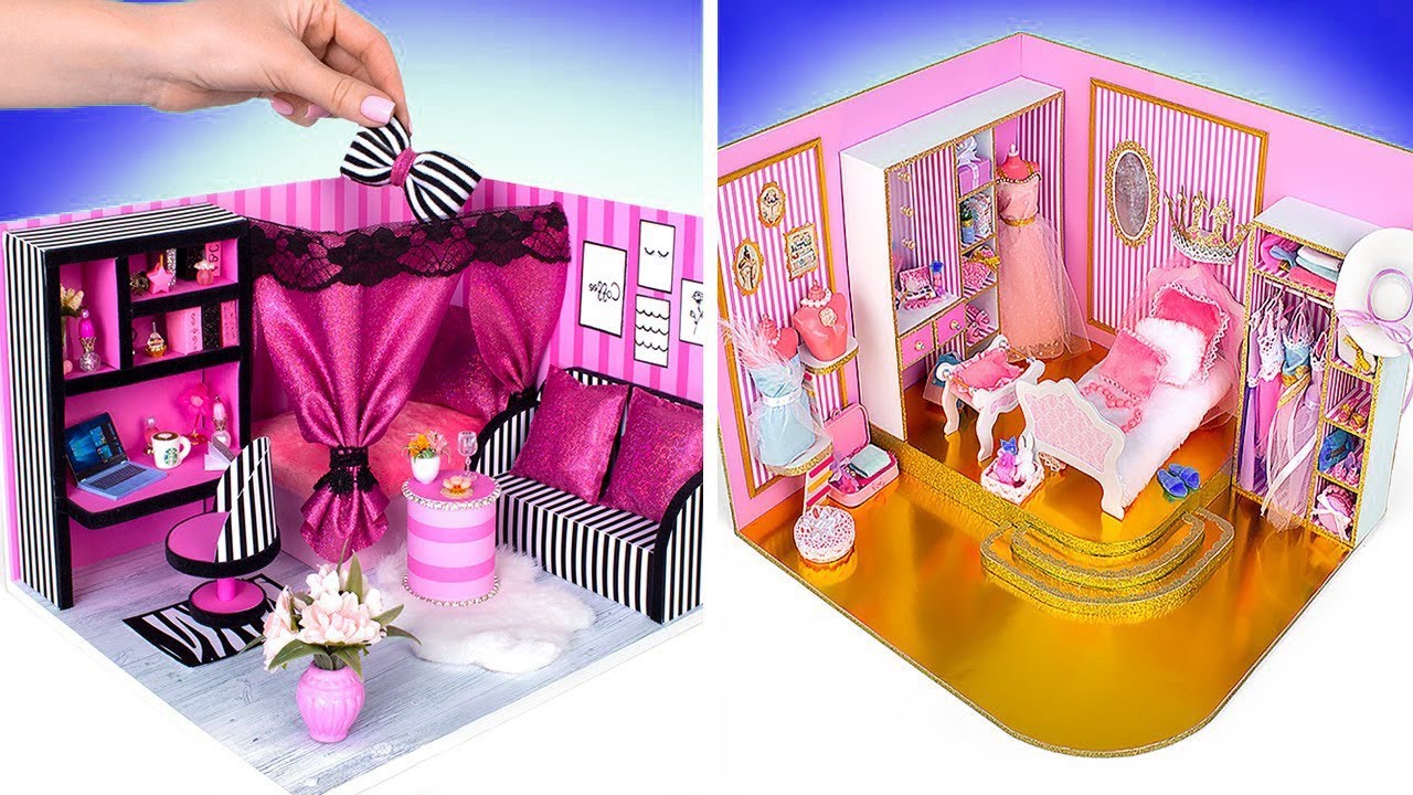 Dream OR Fancy? DIY Amazing Doll’s Cardboard Rooms - YouTube