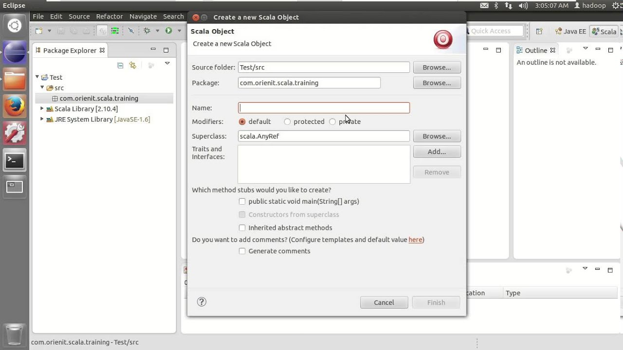 Working With Scala Ide And Writing Helloworld Program Youtube