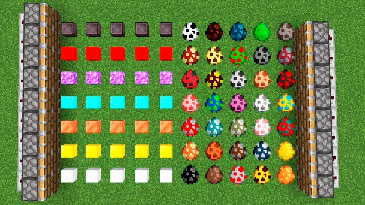 All Minecraft Eggs and Ores Combine - YouTube