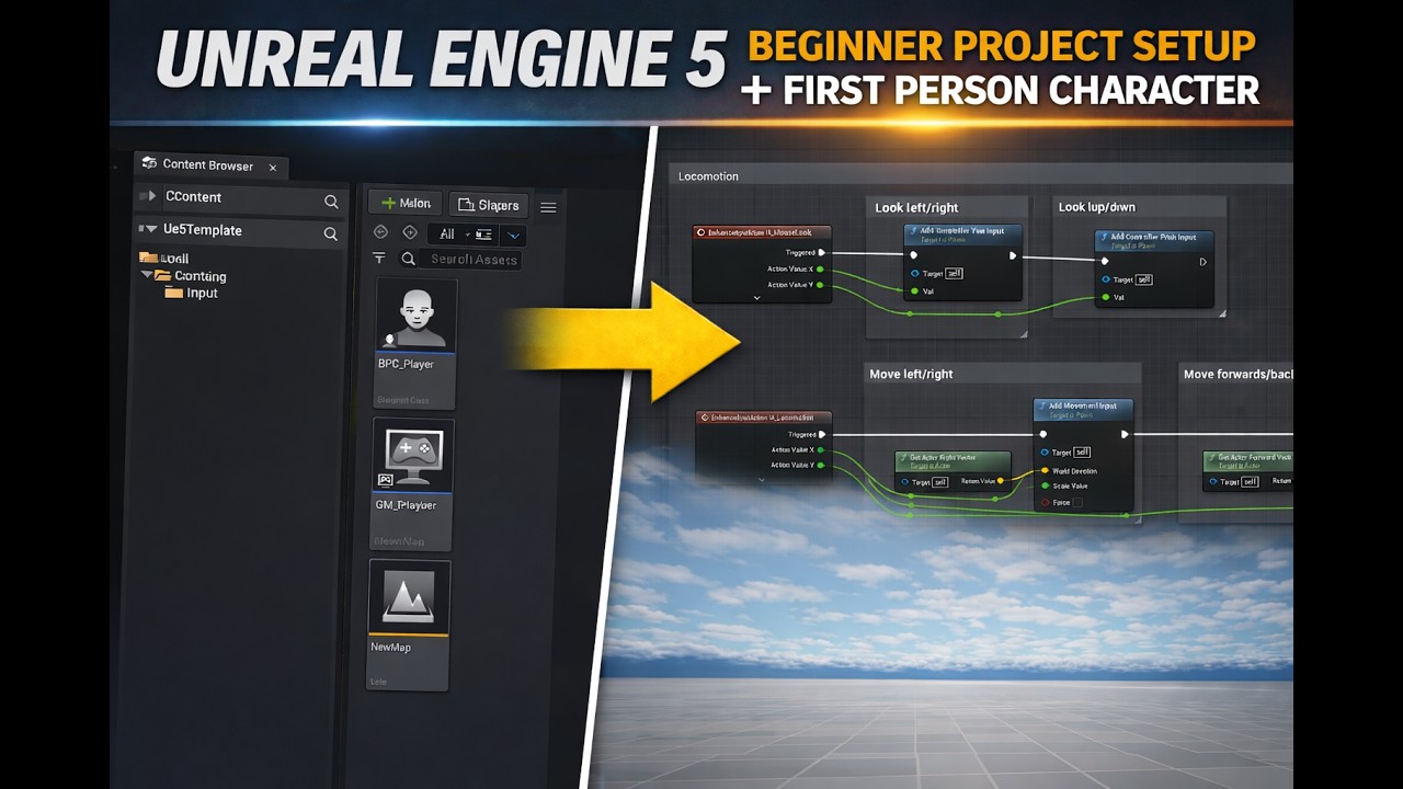 Unreal Engine 5 Beginner Project Setup + First Person Character - YouTube