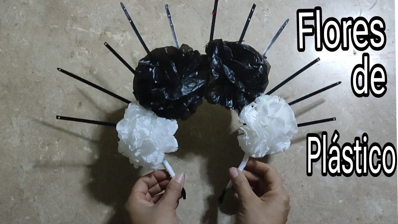 Como hacer Diadema de Catrina súper fácil con flores de plástico - YouTube