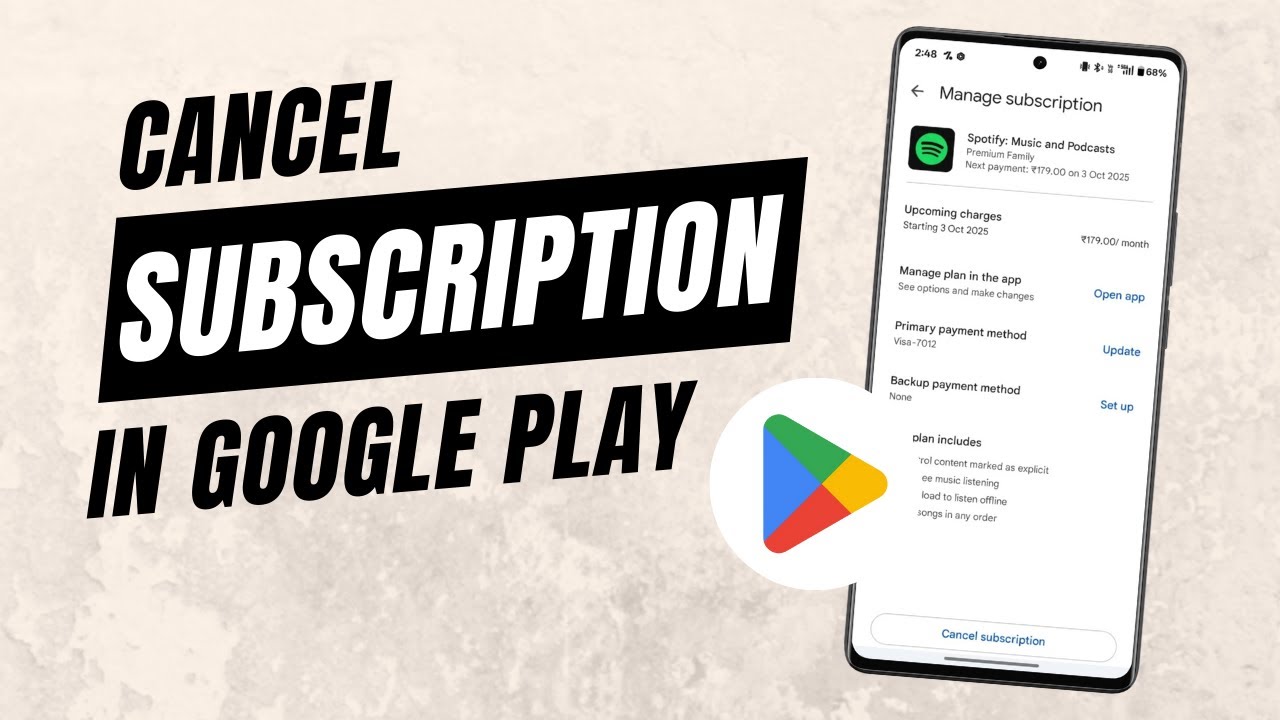 How To Cancel Subscription in Google Play - YouTube