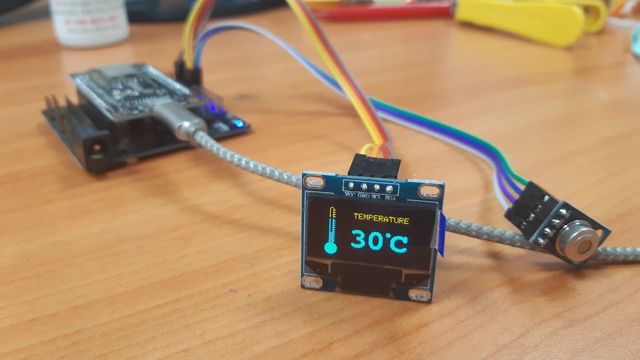 Mlx90614 With Oled Screen With Nodemcu Esp8266 Youtube