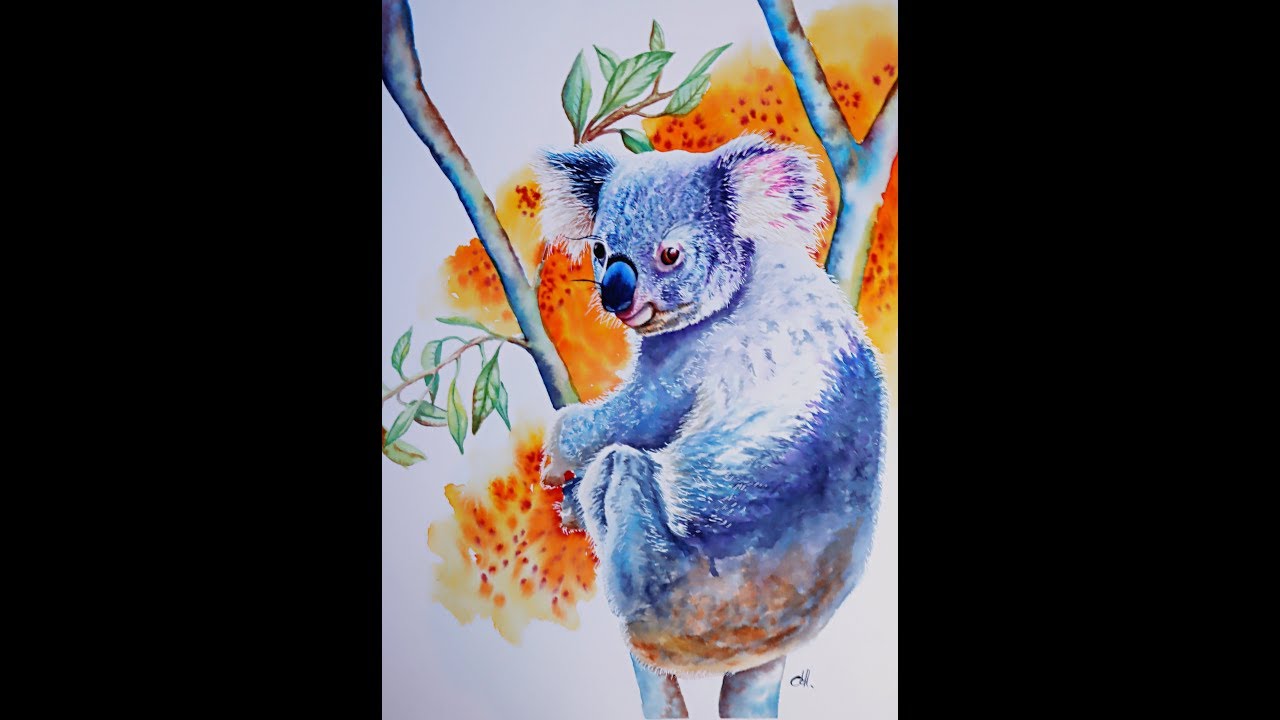Koala in watercolor -speedpainting - YouTube