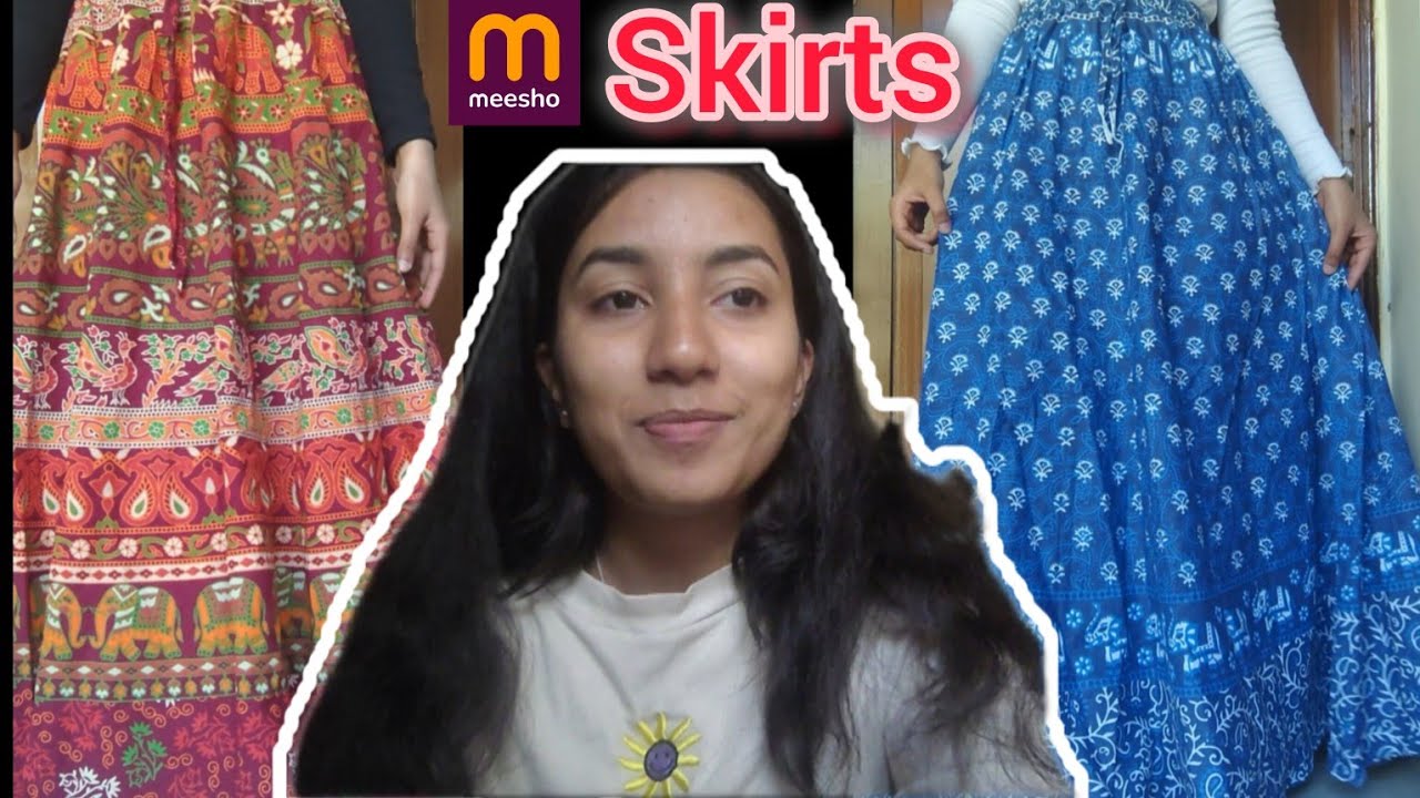 Meesho Ethnic Skirts Under ₹350 | Honest Review & Try-On🌸🎀 - YouTube