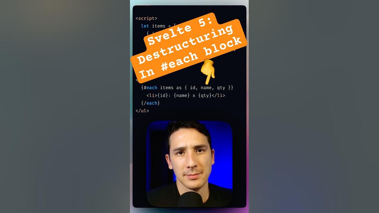 Svelte 5: Destructuring inside an #Each Block #svelte #sveltekit #coding #programming - YouTube