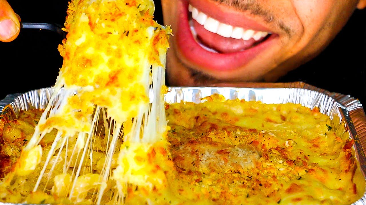ASMR CHEESIEST MAC & CHEESE MUKBANG 먹방 STIRRING EATING MACARONI AND ...