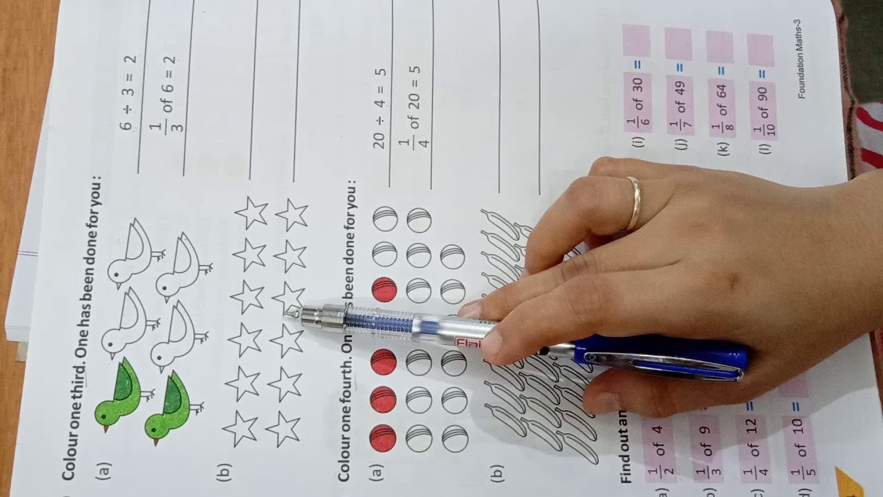 Class 3rd (Maths) Fraction of a Collection - YouTube